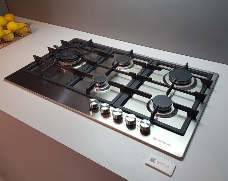 Atuar Casa Conceito | Cooktop Elettromec Luce 5 Bocas Tripla-Chama Lateral a gás 90cm Inox Bivolt